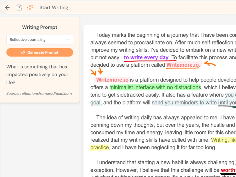 WriteMore | Online Freewriting Journal